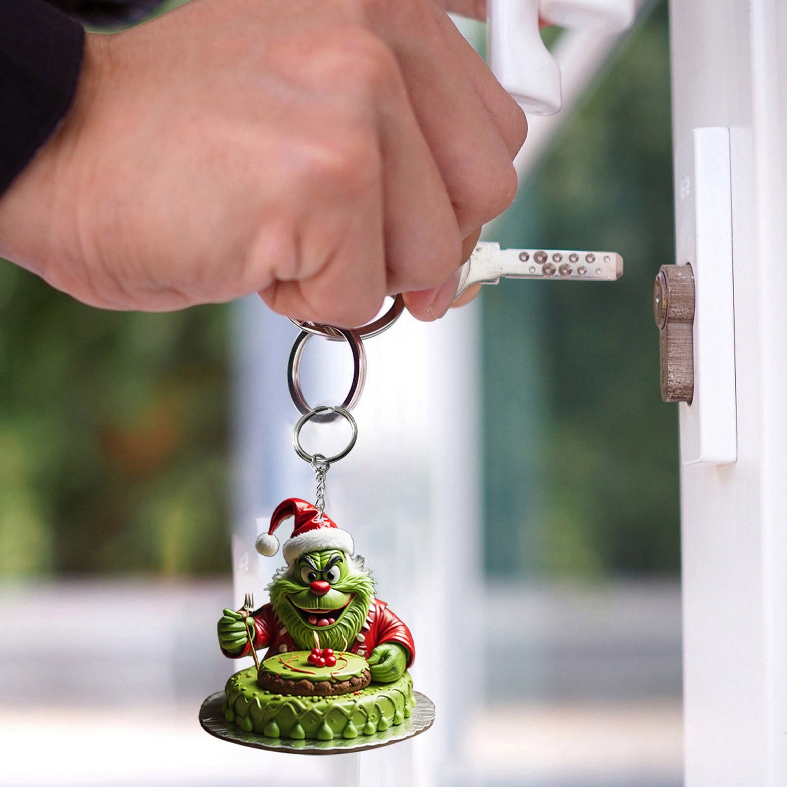 Cozyvia Grinch Christmas Keychain 2025, Festive Whimsical Green ...