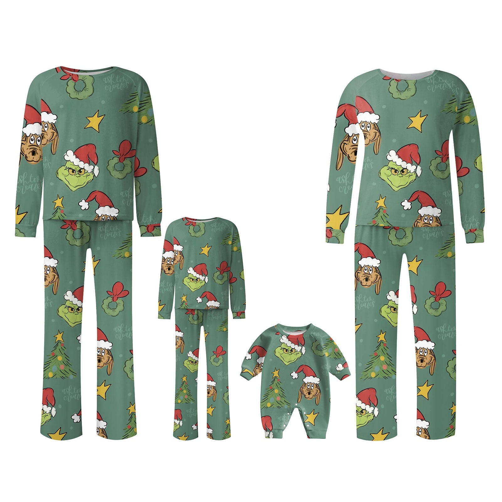 Cozyvia Grinch Christmas Pjs Matching Sets for Family, Christmas Grinch ...