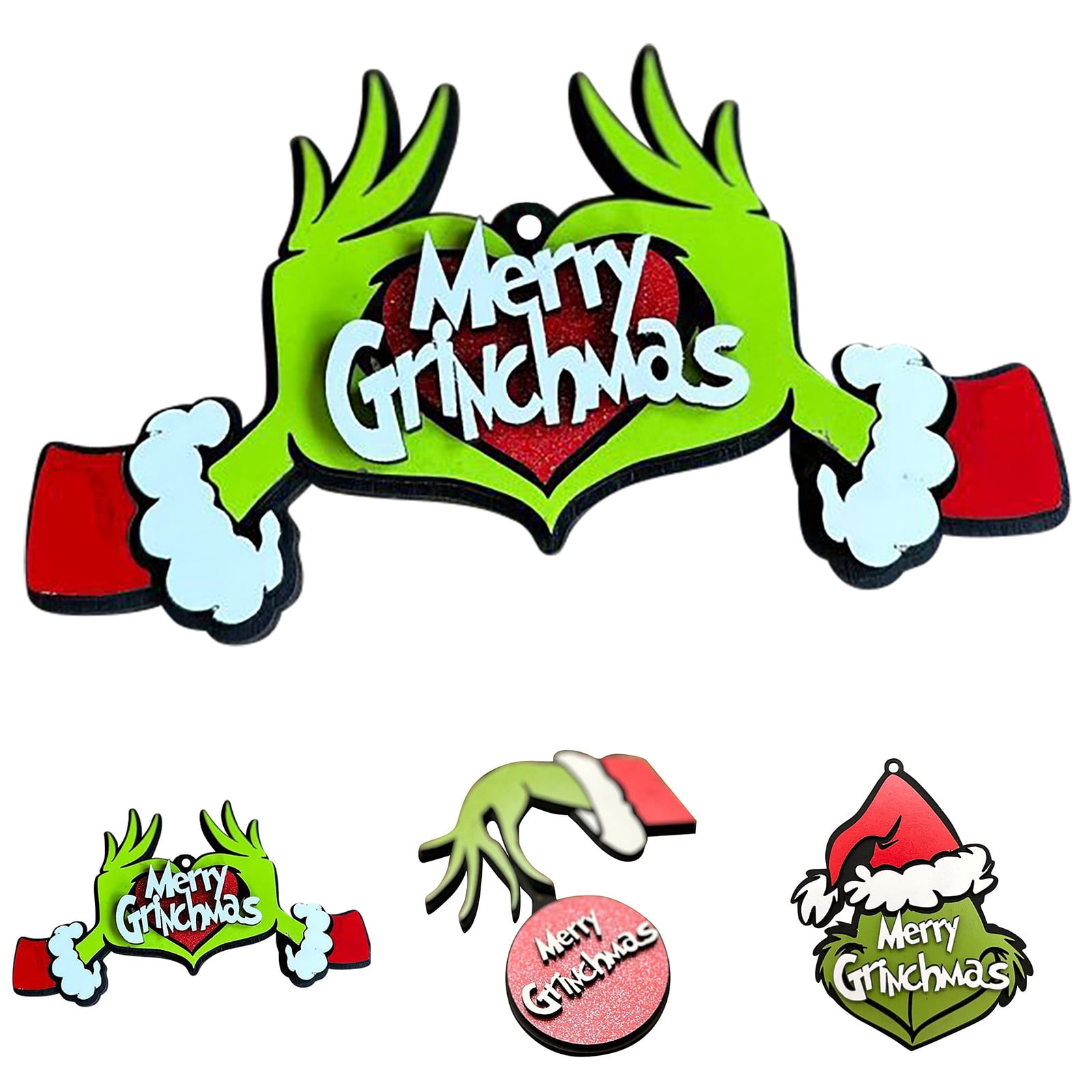 Cozyvia Grinch Christmas Welcome Door Sign, Printed Wooden Holiday ...