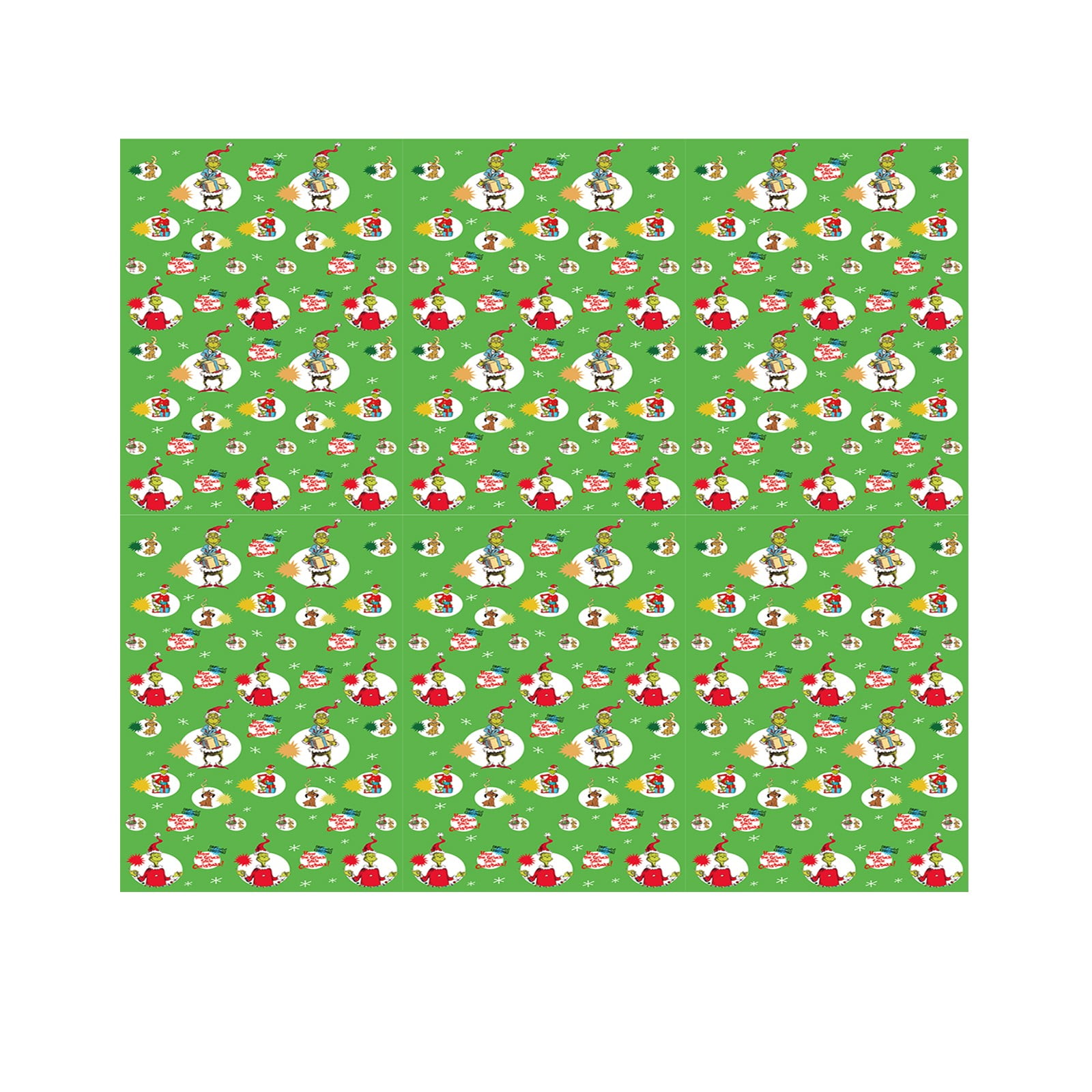 Cozyvia Grinch Folded Christmas Wrapping Paper Funny Cartoon Red Green ...