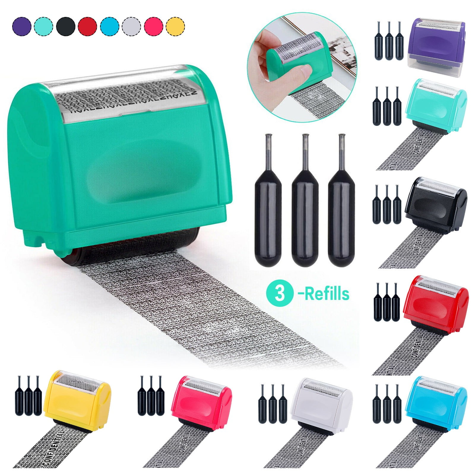 Cozyvia Identity Protection Roller Stamp Identity Theft, Confidential, Privacy Roller Stamp ...