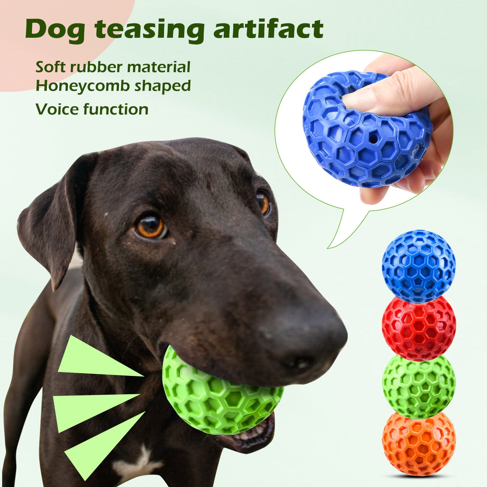 Cozyvia Indestructible Squeaky Dog Balls for Aggressive Chewers, Interactive Dog Toys for ...