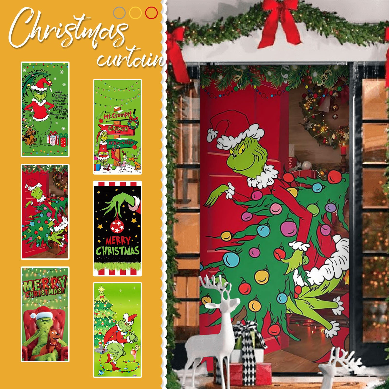 Cozyvia Merry Grinchmas Door Cover Grinch Christmas Whoville Xmas ...