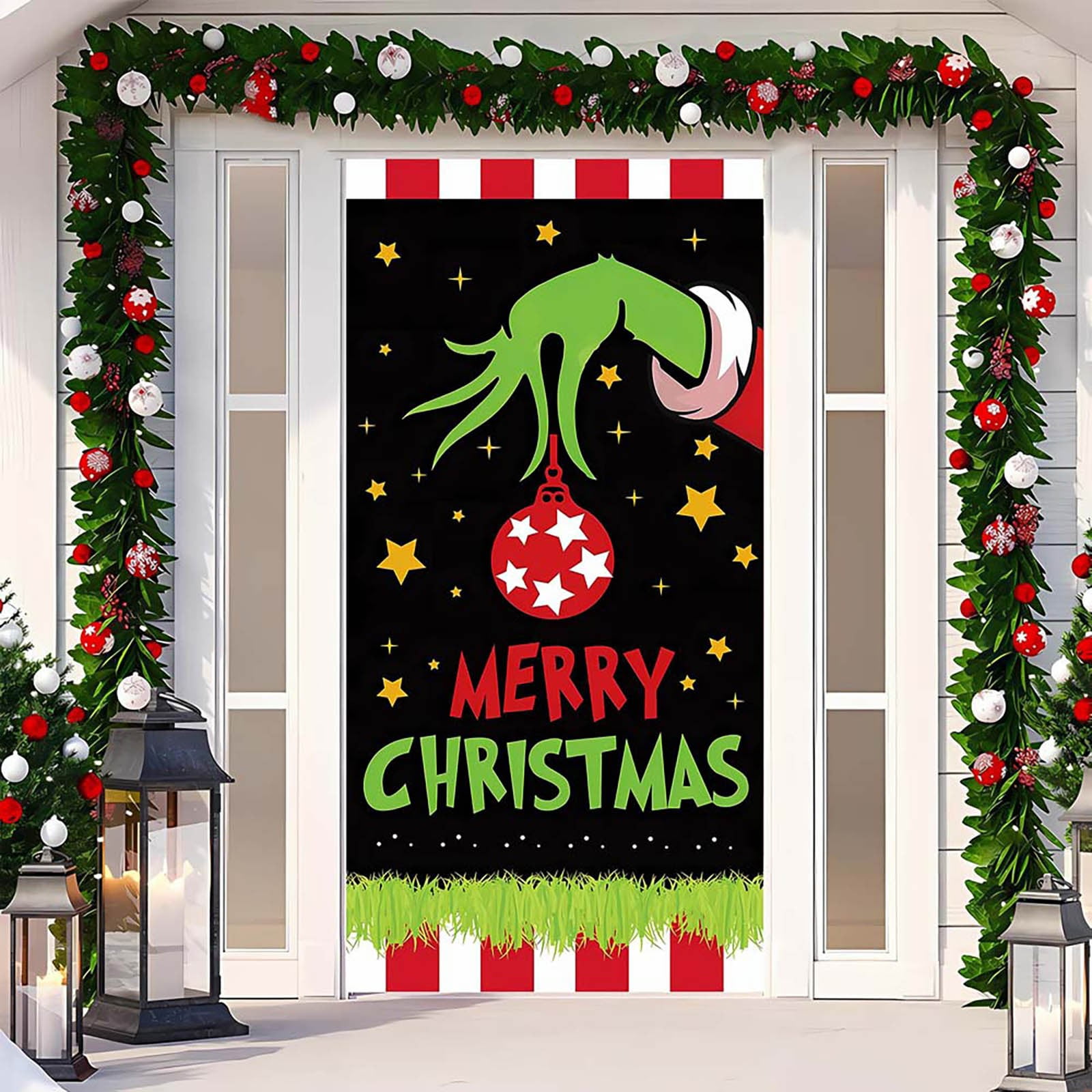 Cozyvia Merry Grinchmas Door Cover Grinch Christmas Whoville Xmas ...