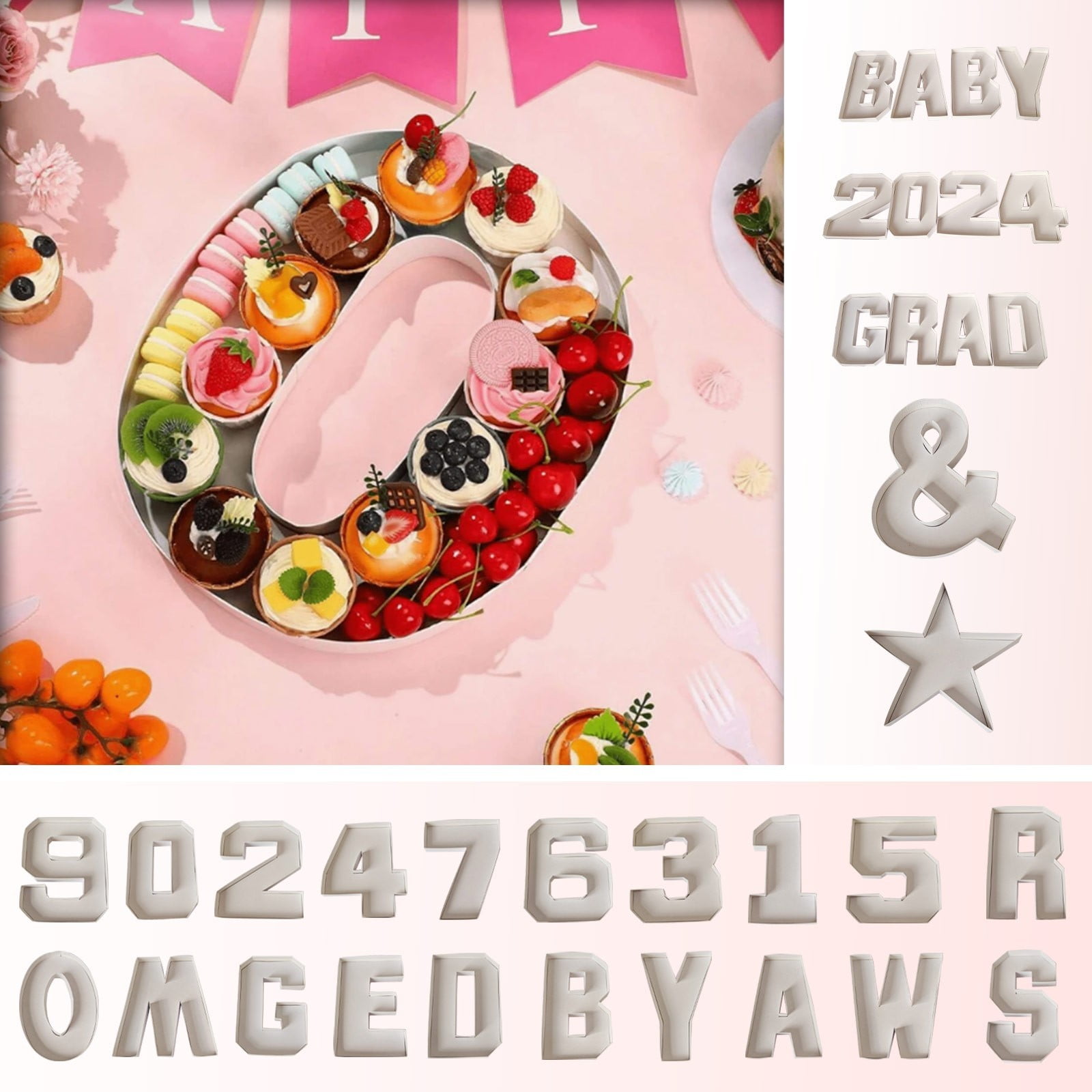 Cozyvia Number Candy Box Letter Snack Box Creative Graduation Fruit ...