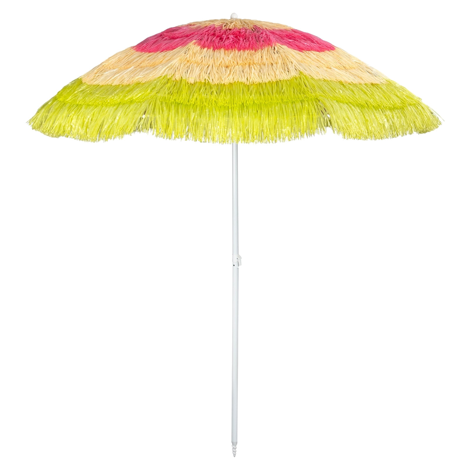 Cozywor Outdoor Patio Steel Tilt Thatched Tiki Beach Umbrella Multi ...