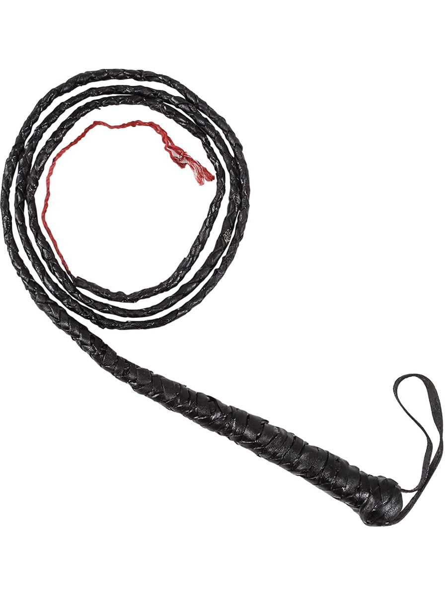 Cp Usa Black Leather Bullwhip Red Tip Whip 9' Foot Great Novelty Item ...