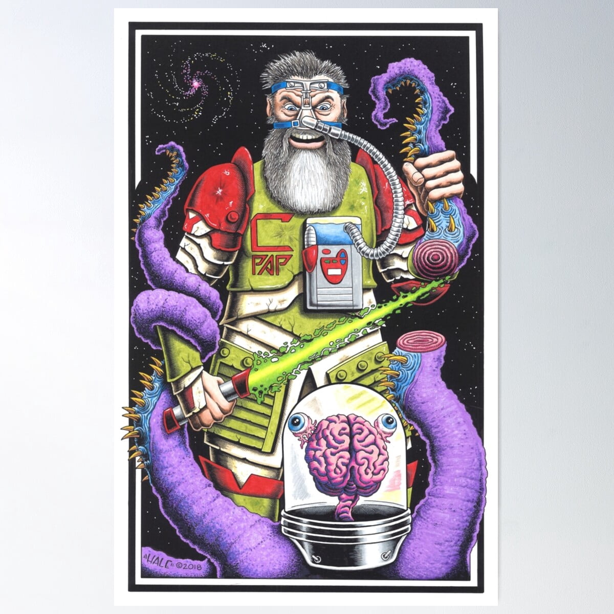 Cpap The Dream Warrior - Color Poster Wall Art, Modern Wall Decor For ...