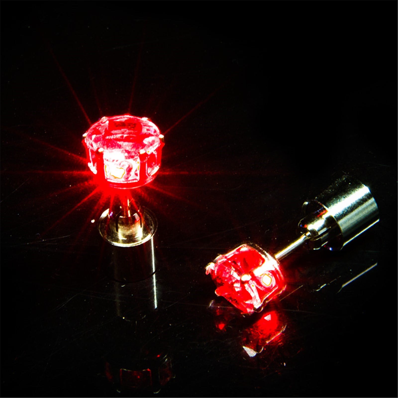 Cptfadh 1 Pairs LED Earrings Glowing Light Up Diamond Ear Drop Pendant ...