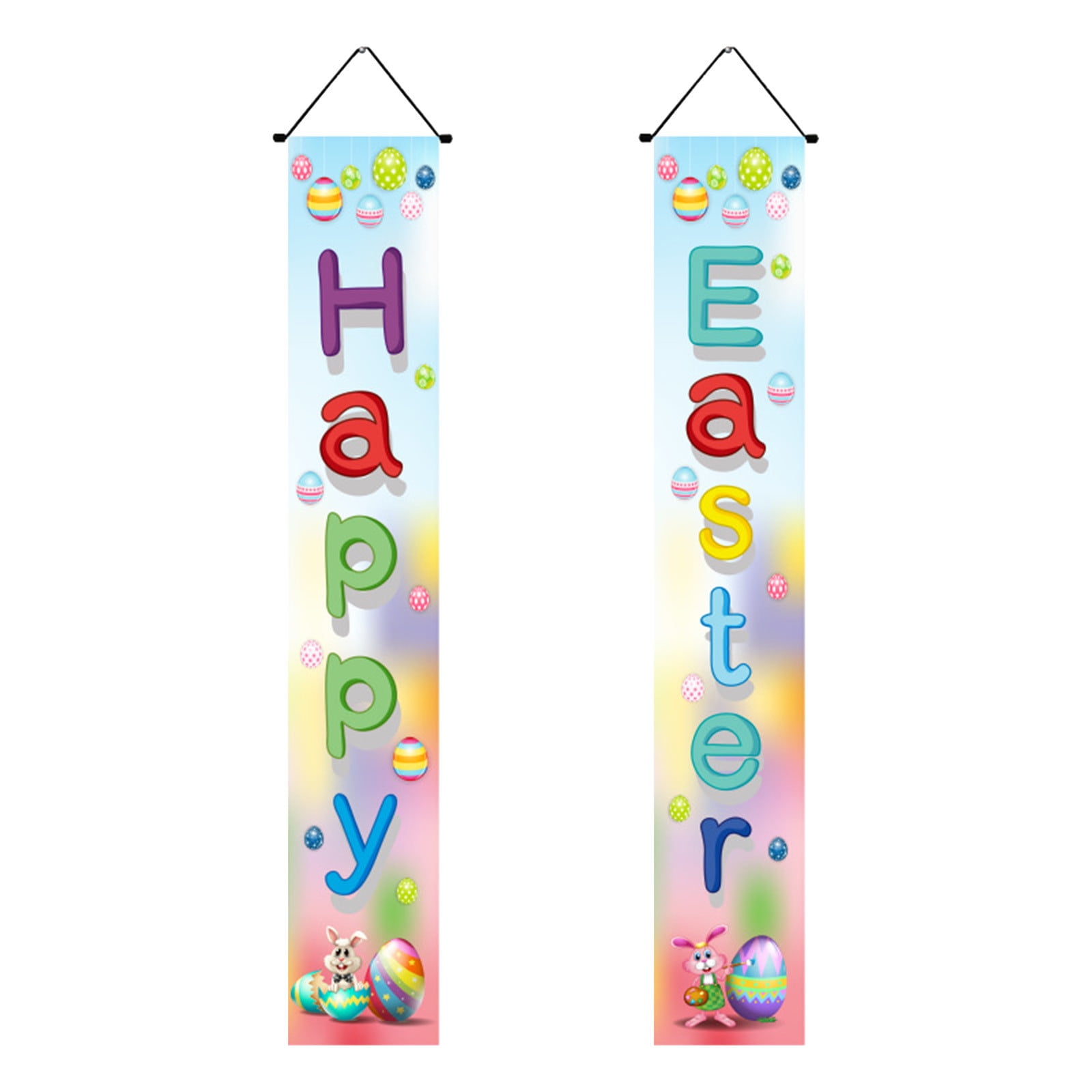 Cptfadh banner flags Happy Easter Porch Banner Bunny Egg Rabbit Party ...