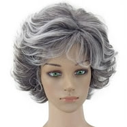 Foxy Silver, Synthetic Full Wig Helena, Medium Curly, 1B Color ...