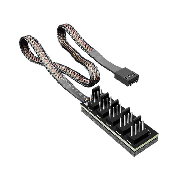 Cpu Fan 4pin Pwm Hub 1 to 5 4pin Temperature Controller Power Extension ...