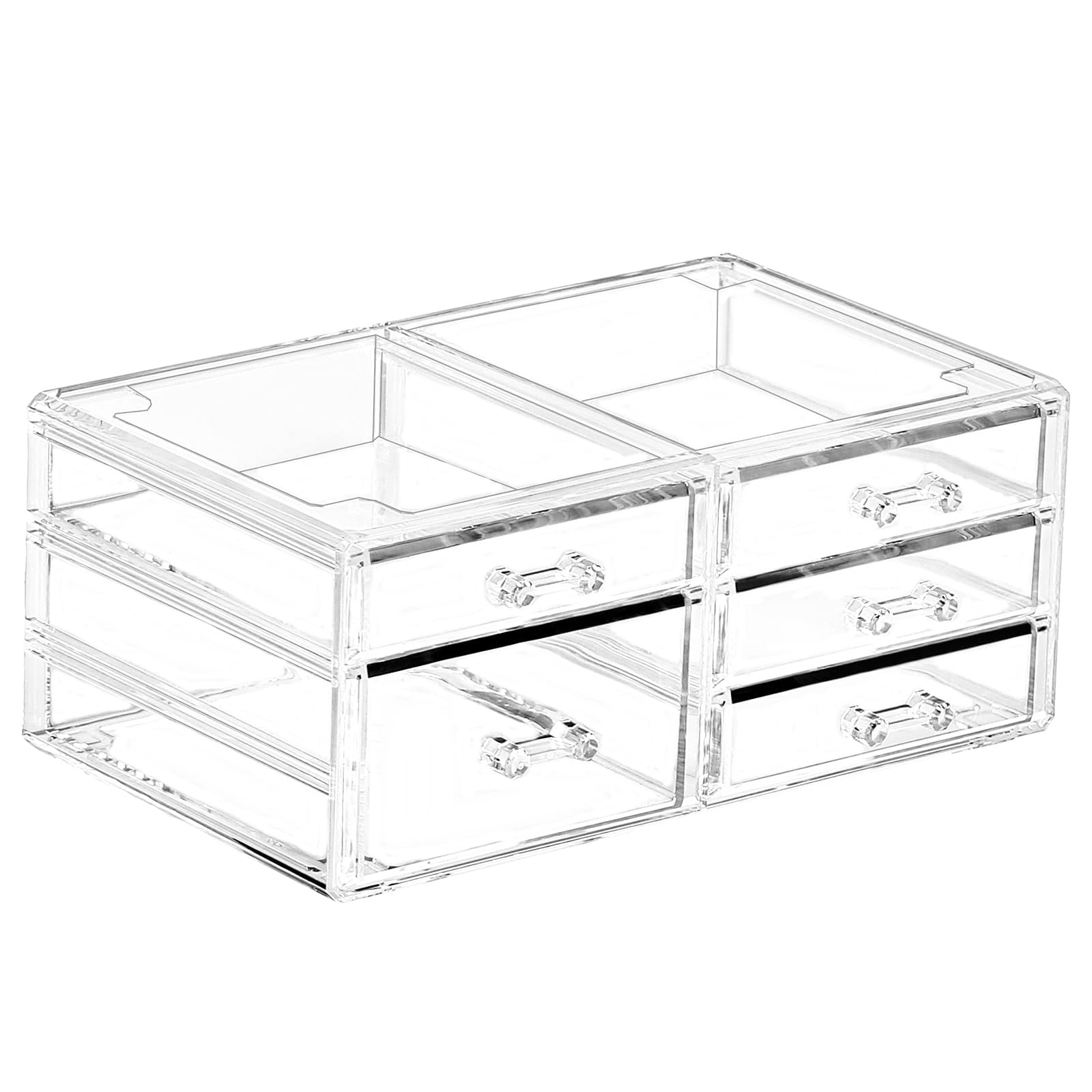 Cq acrylic 1 Pack Clear Desk Organizer With Drawers,Stackable 5 Drawers ...