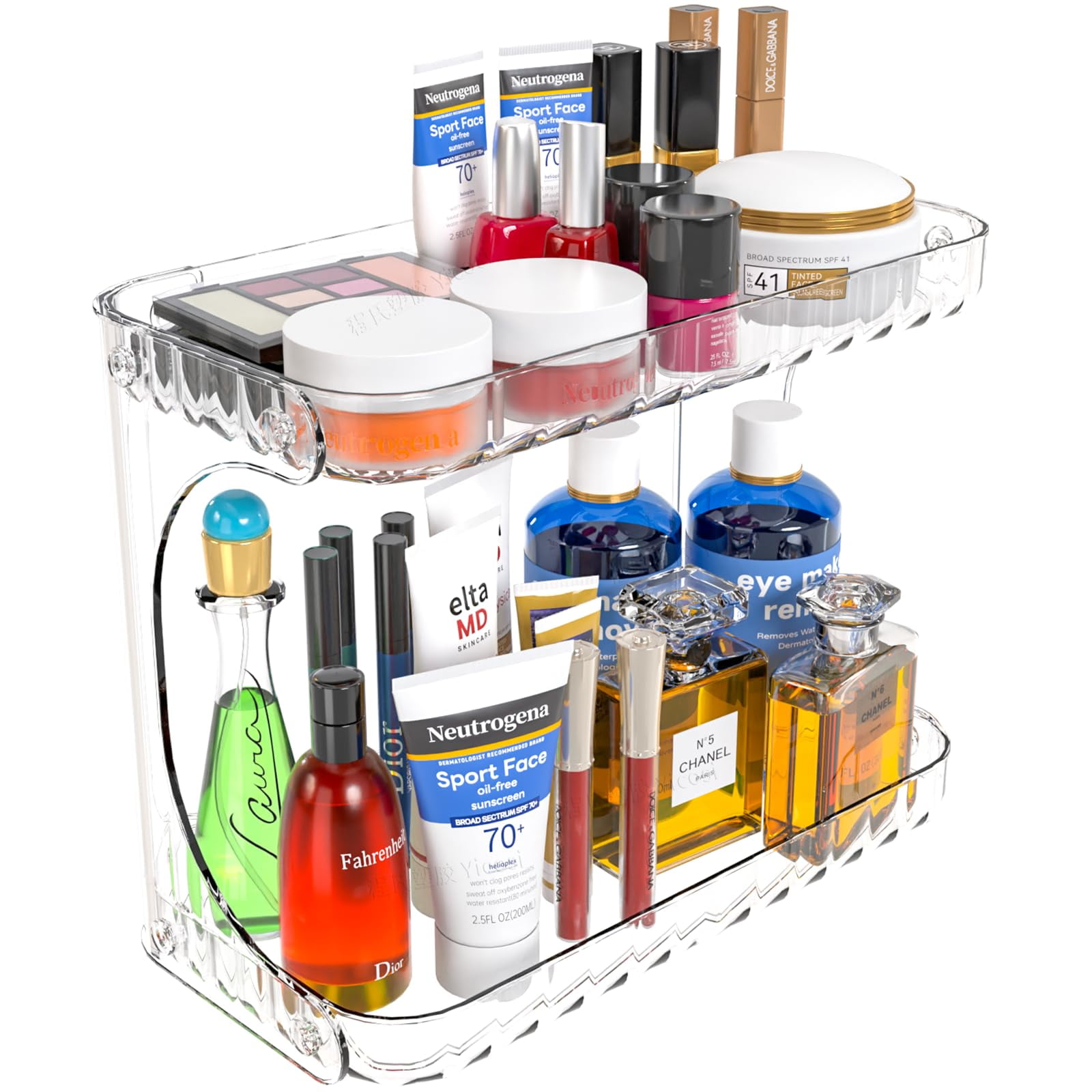 Cq acrylic Clear Bathroom Organizers and Storage,2 Tier Makeup ...
