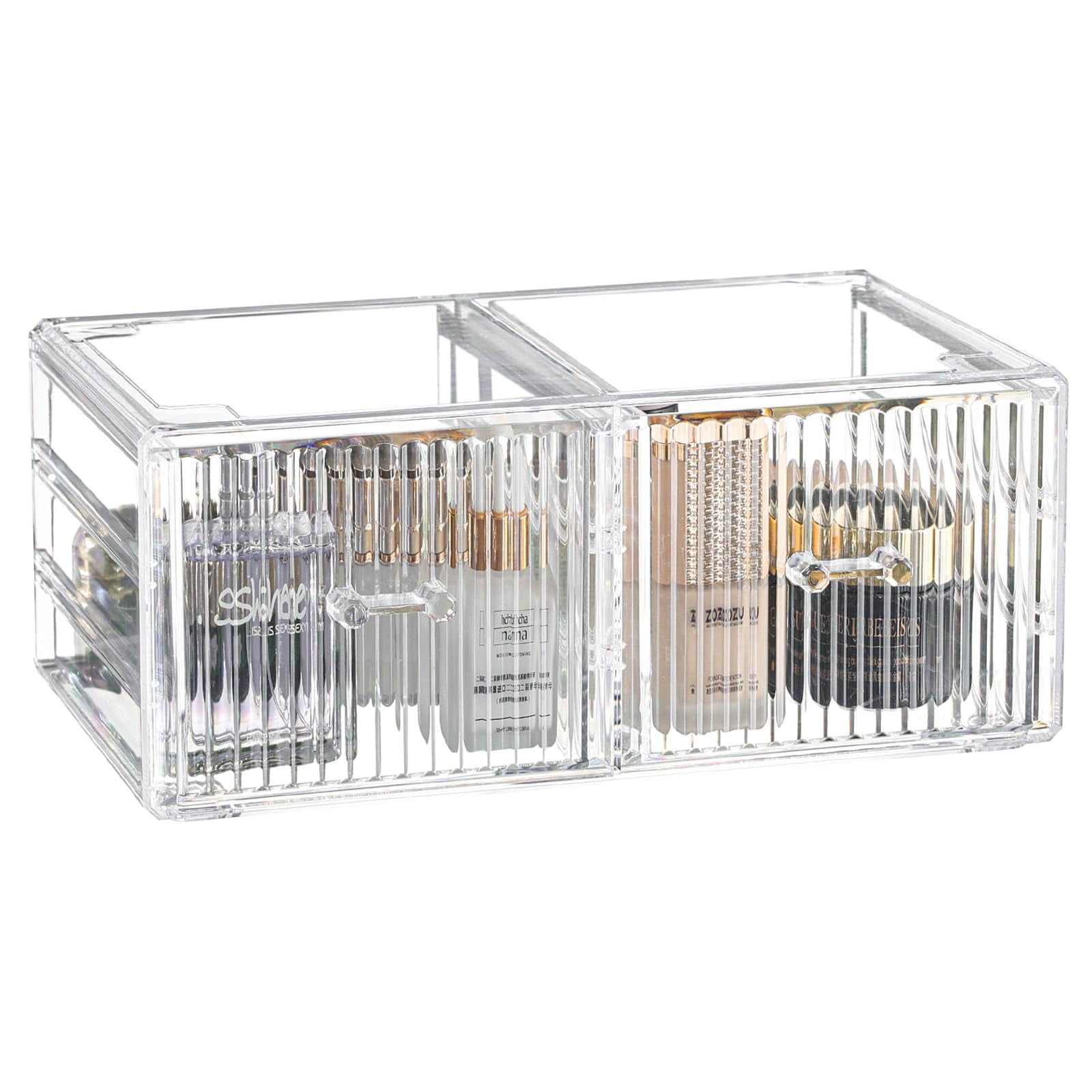 Cq acrylic Clear Plastic TSF6 Makeup Organizer With 3 Acrylic Drawers ...