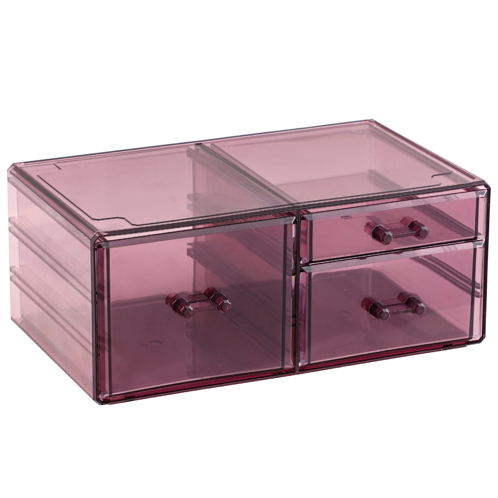 Cq acrylic Purple Stacking Arts and Crafts Organizer Storage With 3 ...