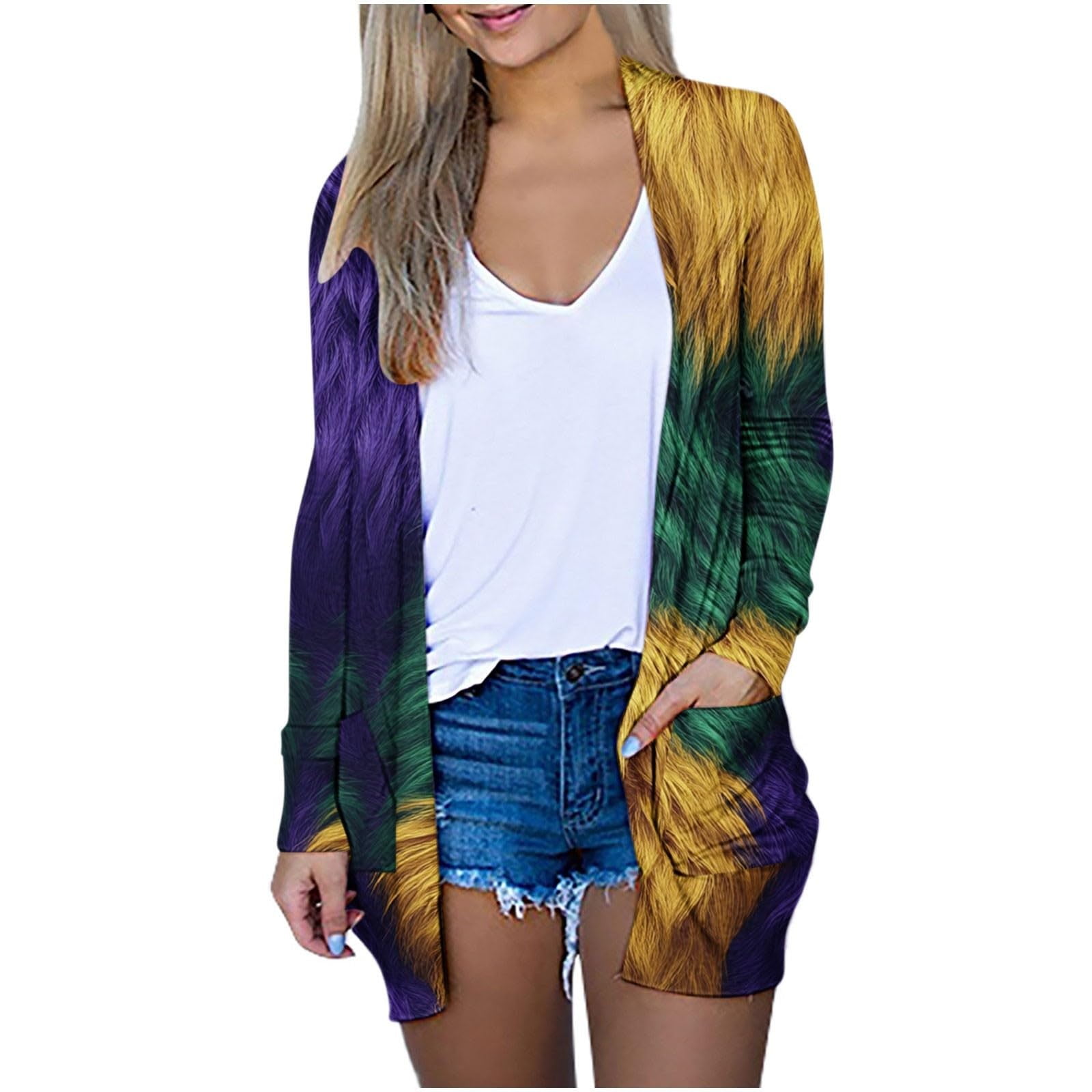 Cqxid525 Blouses for Women Cardigan Tops Womens Casual Long Sleeve Thin ...