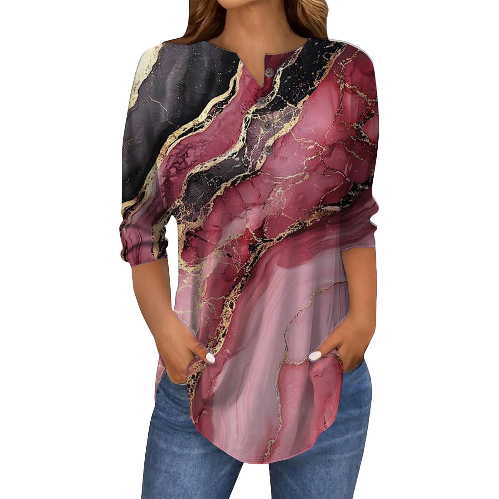 Cqxid525 Comfort Colors T-Shirts 3/4 Length Sleeve Womens Tops 2025 ...