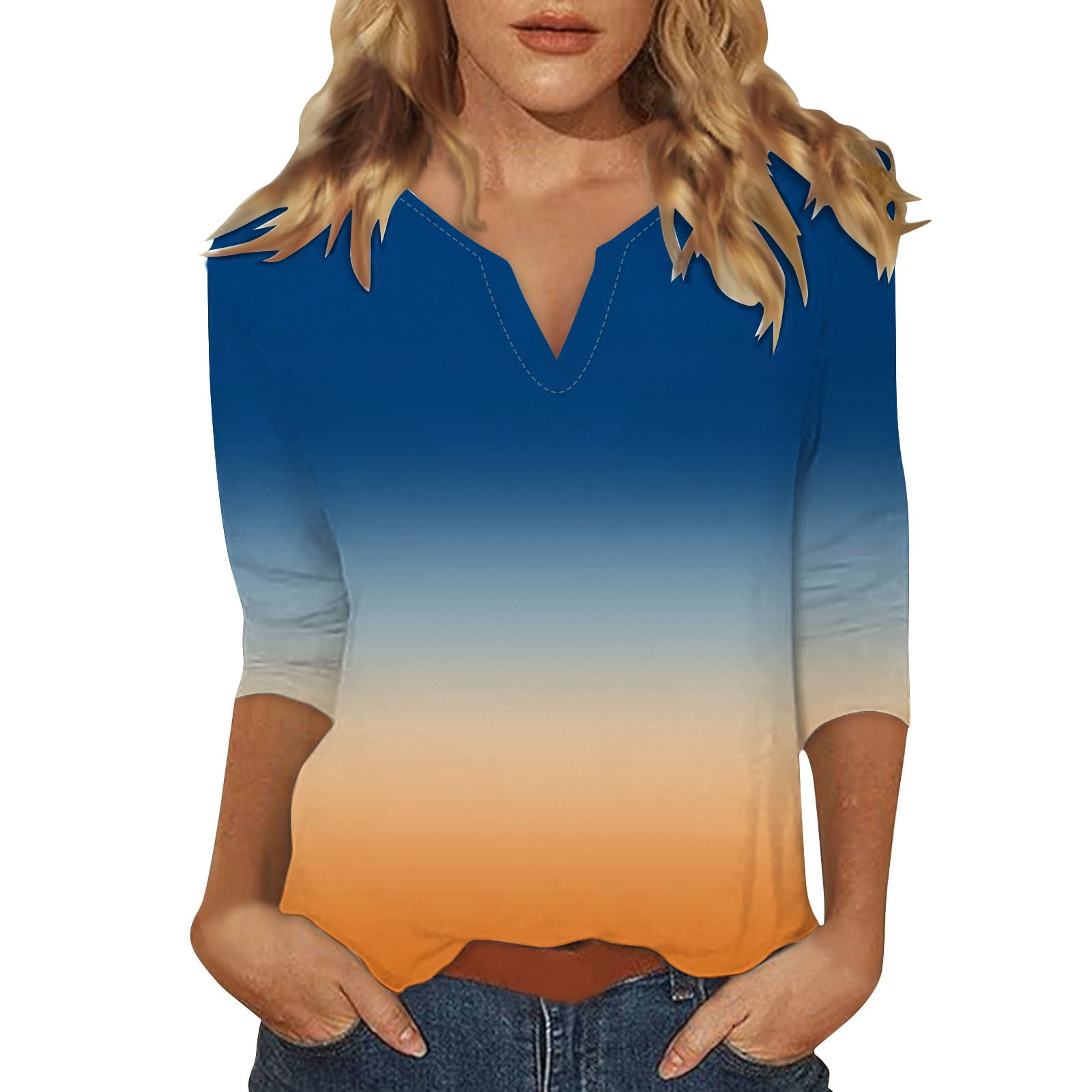 Cqxid525 Comfort Colors T-Shirts 3/4 Sleeve Tops For Women Summer ...