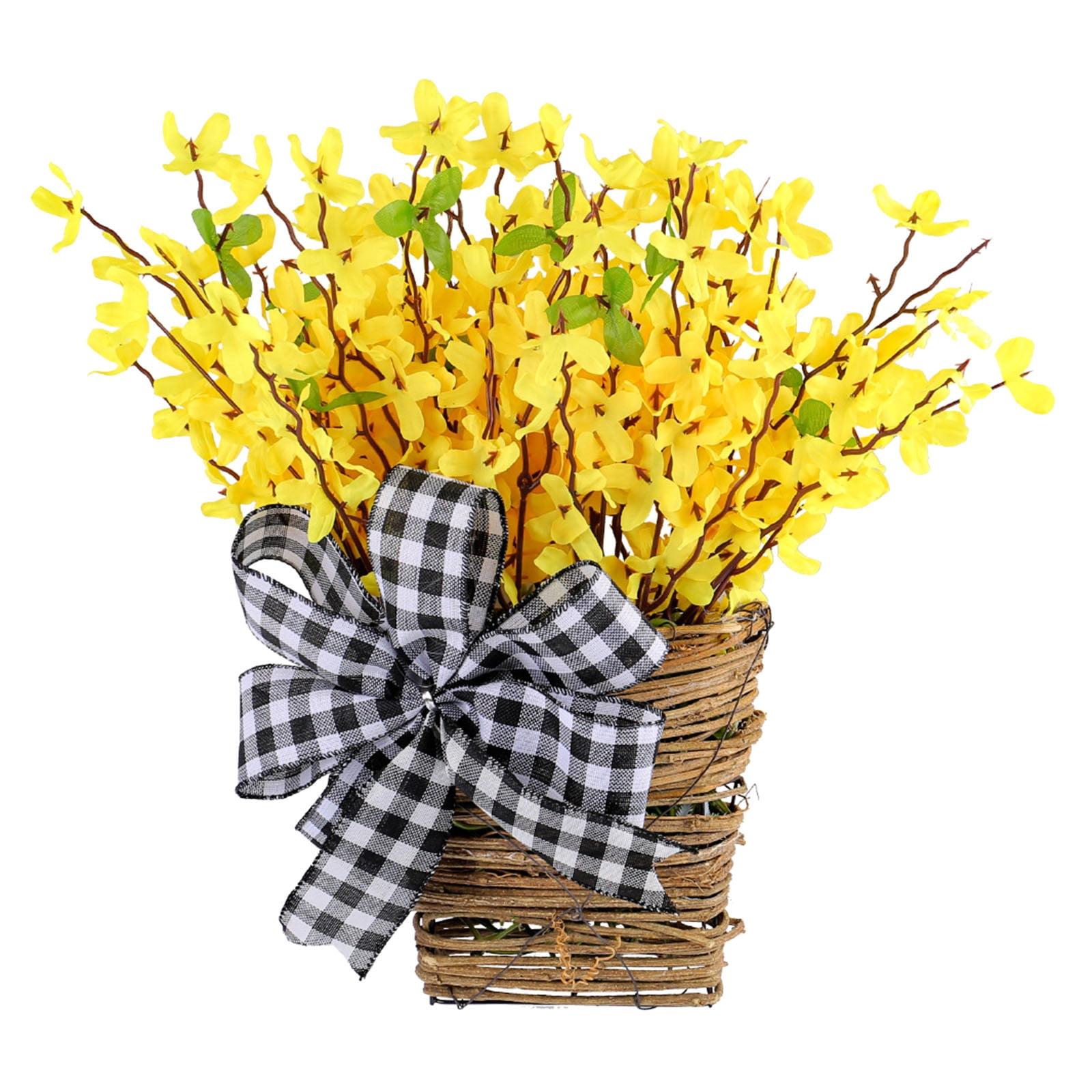 Cr Eam Hydrangea Ba Sket Wreath Spring Front Door De Cor With Rattan Ba ...