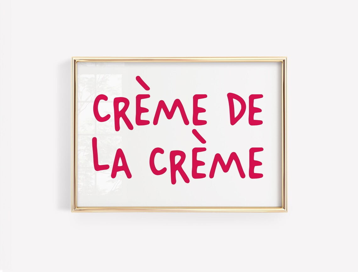 Crème De La Crème, French Saying, Typography Quote Poster, Minimalist ...