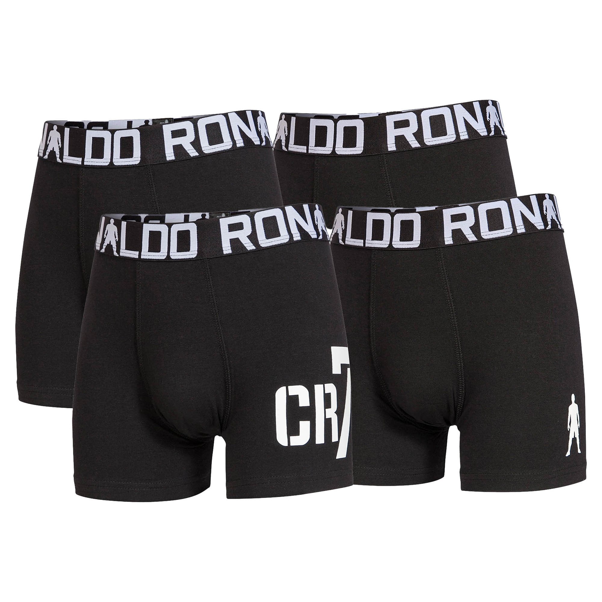 Cr7 Boys' Boxer Shorts, 4-Pack - Trunks, Cotton Stretch, Logo Waistband ...