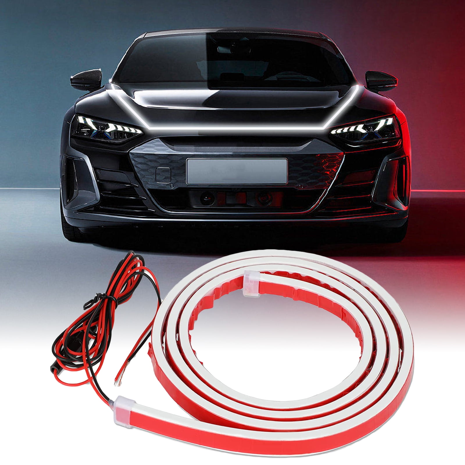 CrBoelves 70" LED Hood Light Strip, White, Waterproof, Fits Cars, SUVs ...