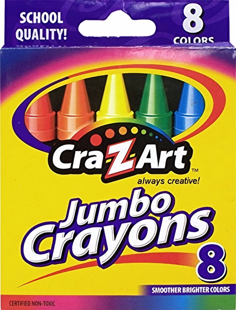 Cra-Z-Art 8 Piece Count Jumbo Crayon, Multicolor (Pack of 24) - Walmart.com