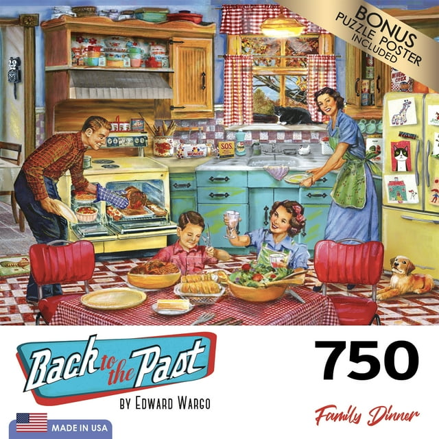 Cra-Z-Art Back to the Past 750-Piece Family Dinner Adult Jigsaw Puzzle ...
