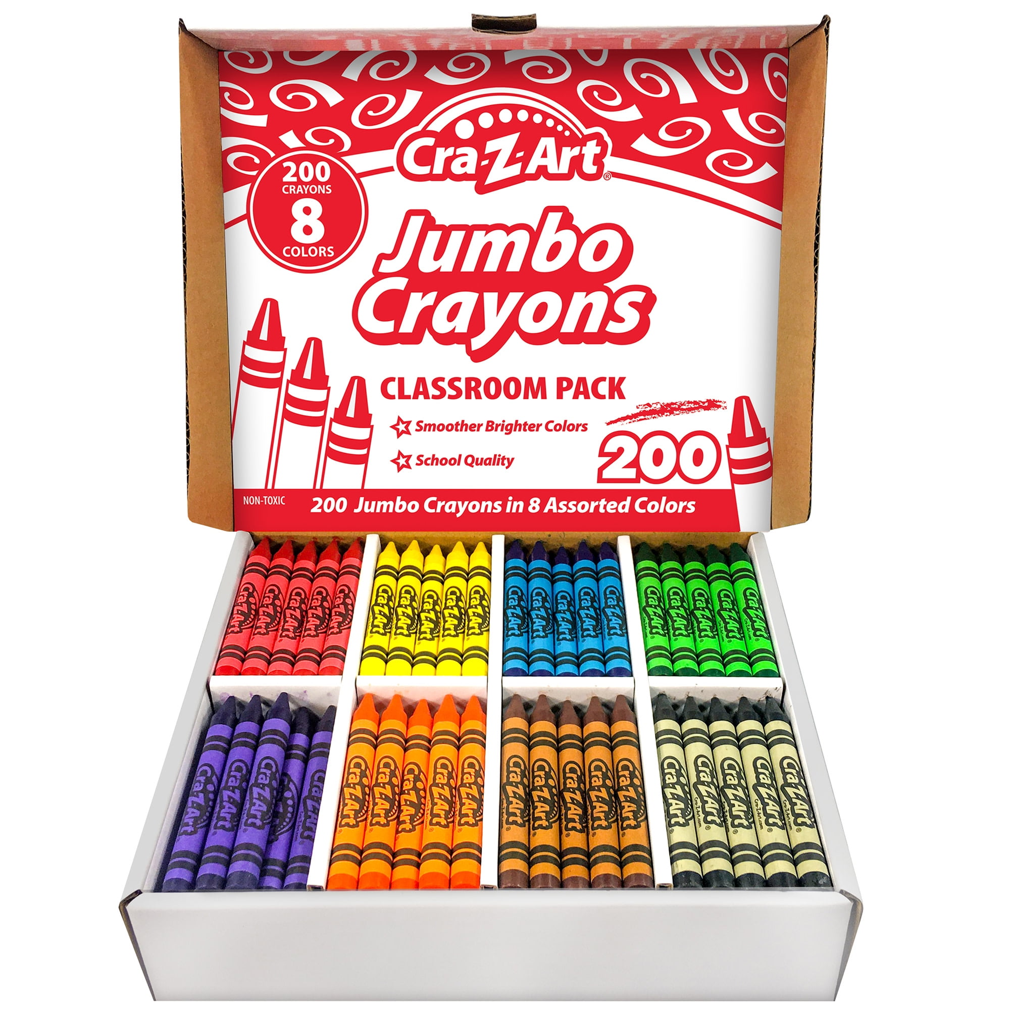 Cra-Z-Art: Classroom Pack: Jumbo Crayons - 200 Pieces - 8 Assorted ...
