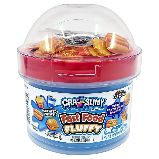 Cra-Z-Art Cra-Z-Slimy Fast Food Fluffy Slime, Blue Slime, Ages 6 and up ...