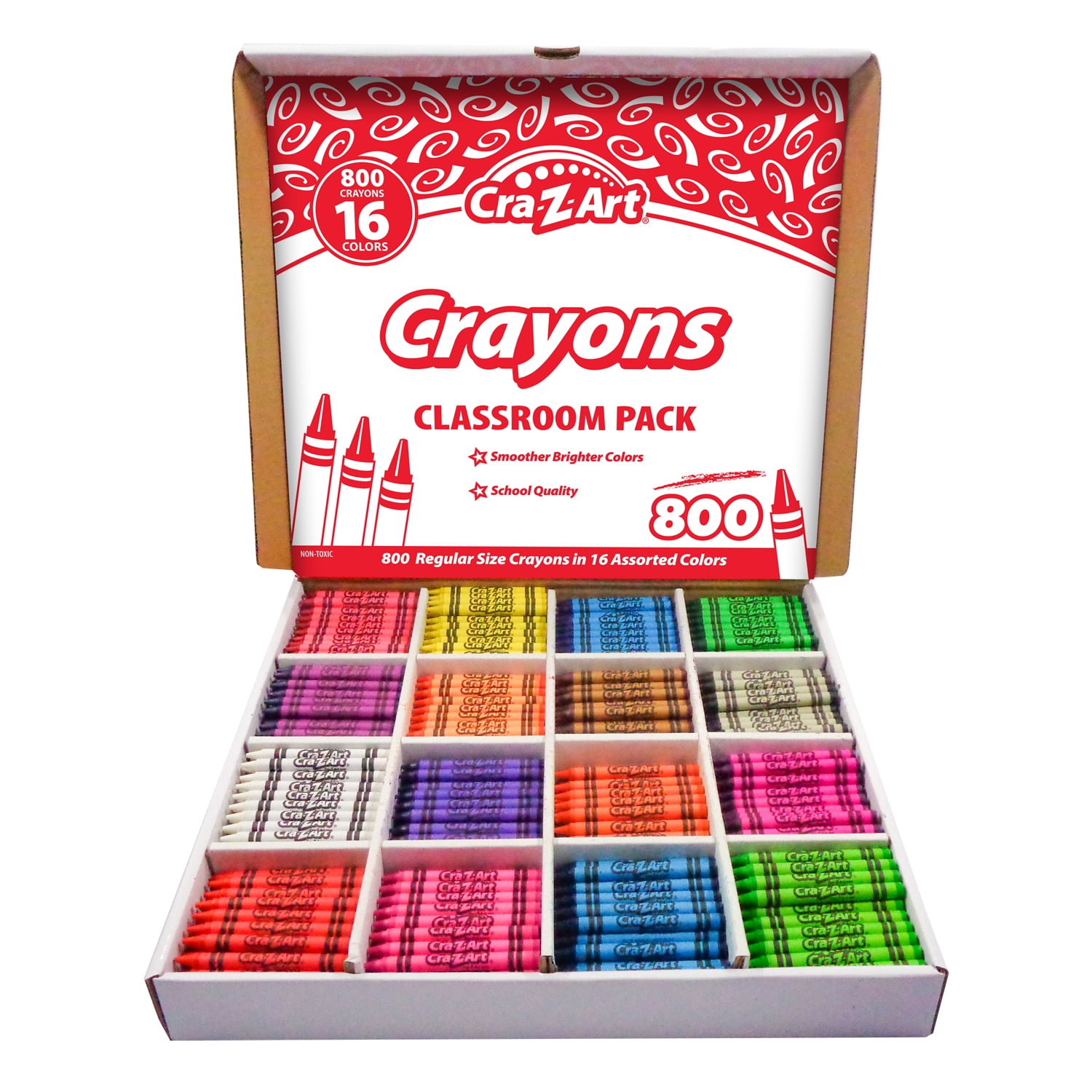 Cra-Z-Art Crayon Classroom Pack, 16 Color (800 Count) - Walmart.com
