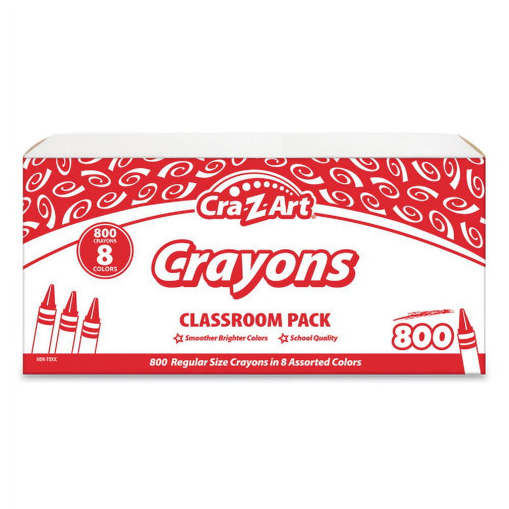 Cra-Z-Art Crayons, 8 Assorted Colors, 800/Pack, Each - Walmart.com