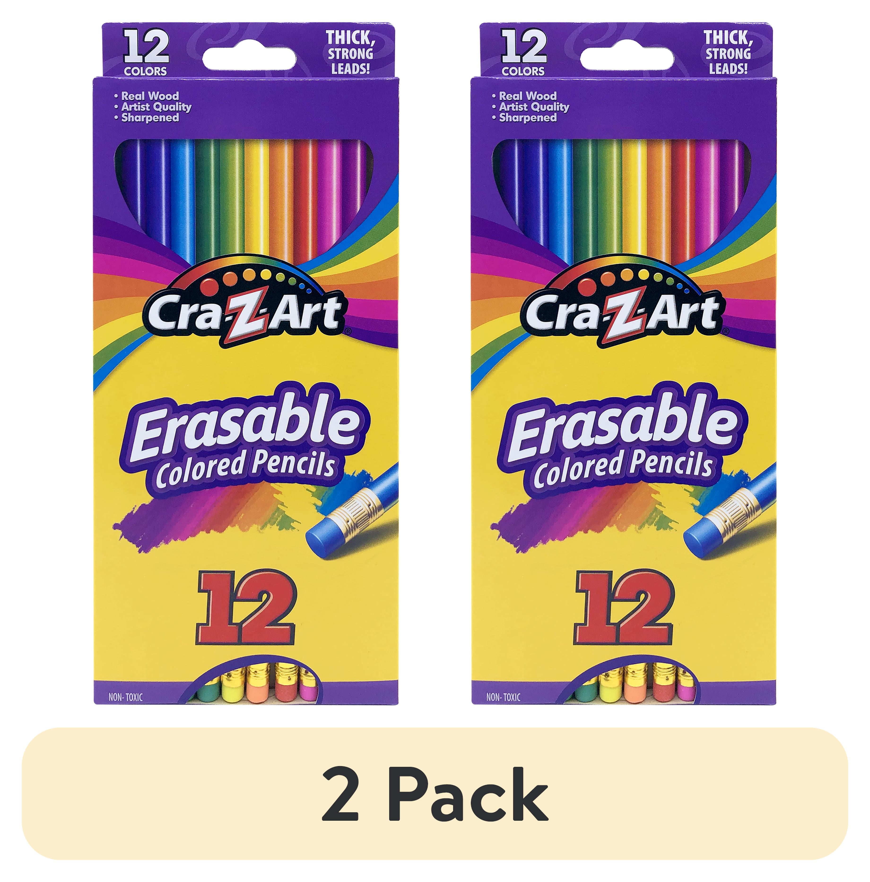 (2 pack) Cra-Z-Art Erasable Colored Pencils 12 Pack, Beginner Child to ...