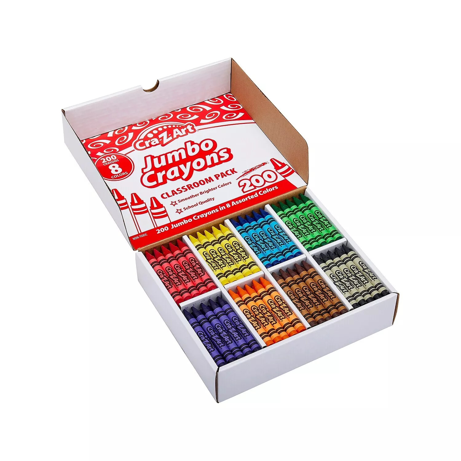 Cra-Z-Art Jumbo Crayons Assorted Colors 200/Pack (74006-1) - Walmart.com