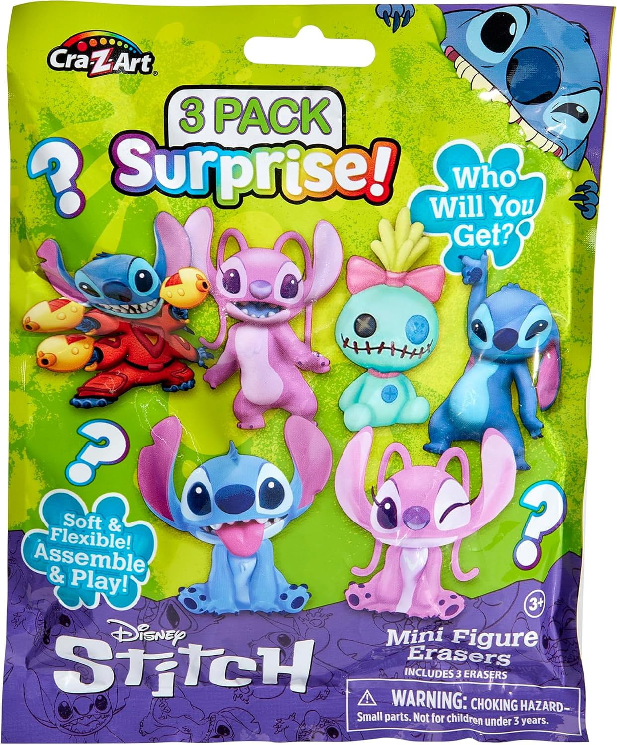 Cra-Z-Art Mini Figure Eraser Stitch Mystery 3-Pack - Walmart.com