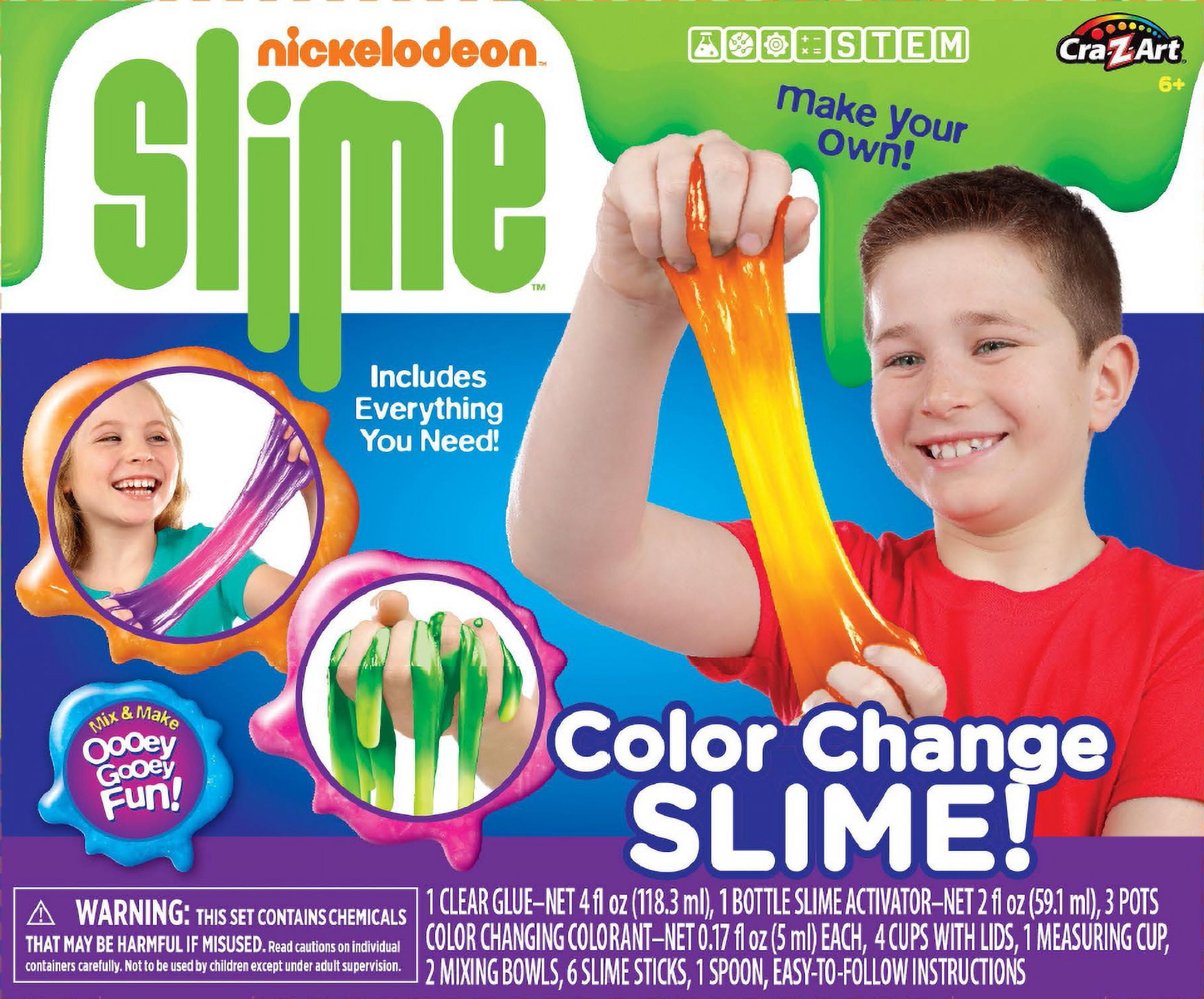 Cra-Z-Art Nickelodeon Color Change Slime Kit for Kids - DIY STEAM ...