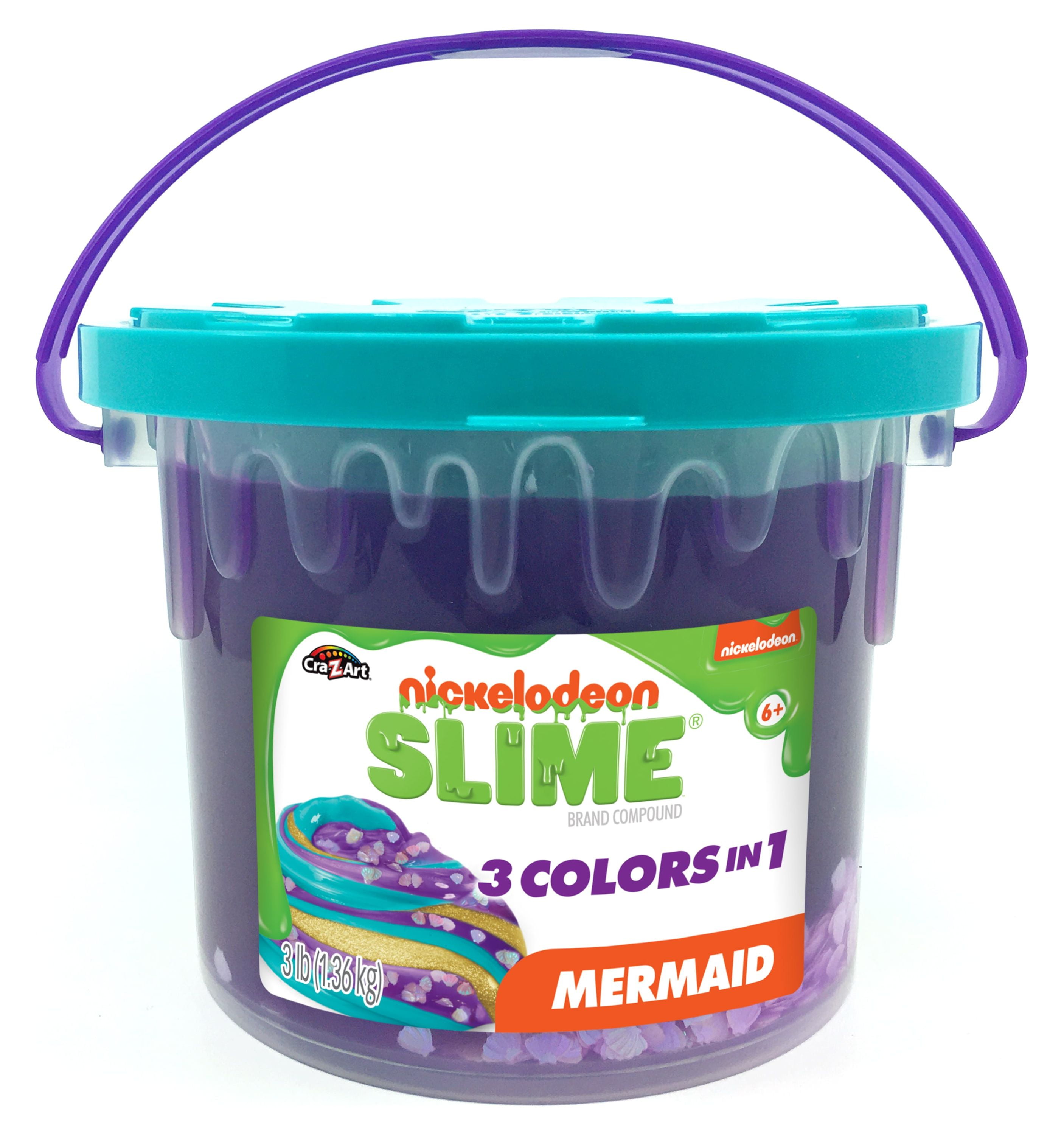 Cra-Z-Art Nickelodeon 3-in-1 Mermaid Slime Bucket, Seashell Glitter ...