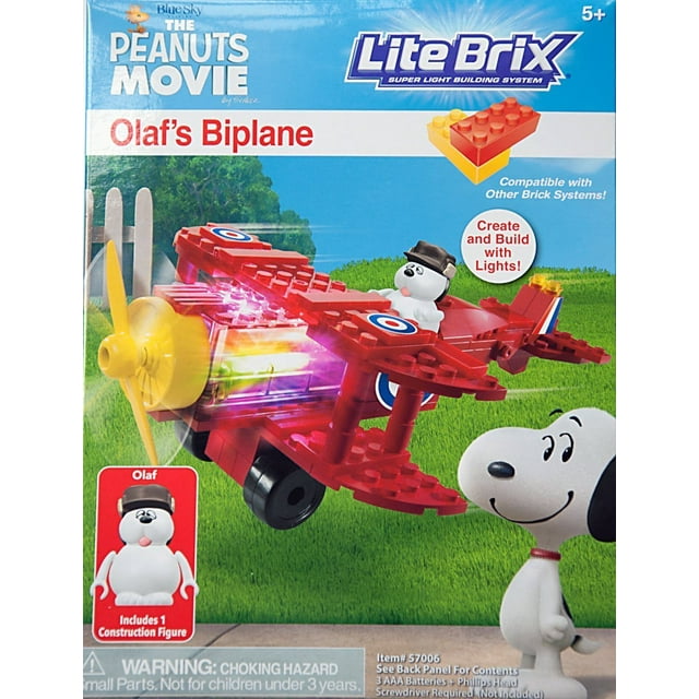 Cra-Z-Art Peanuts Lite Brix Olaf's Biplane - Walmart.com
