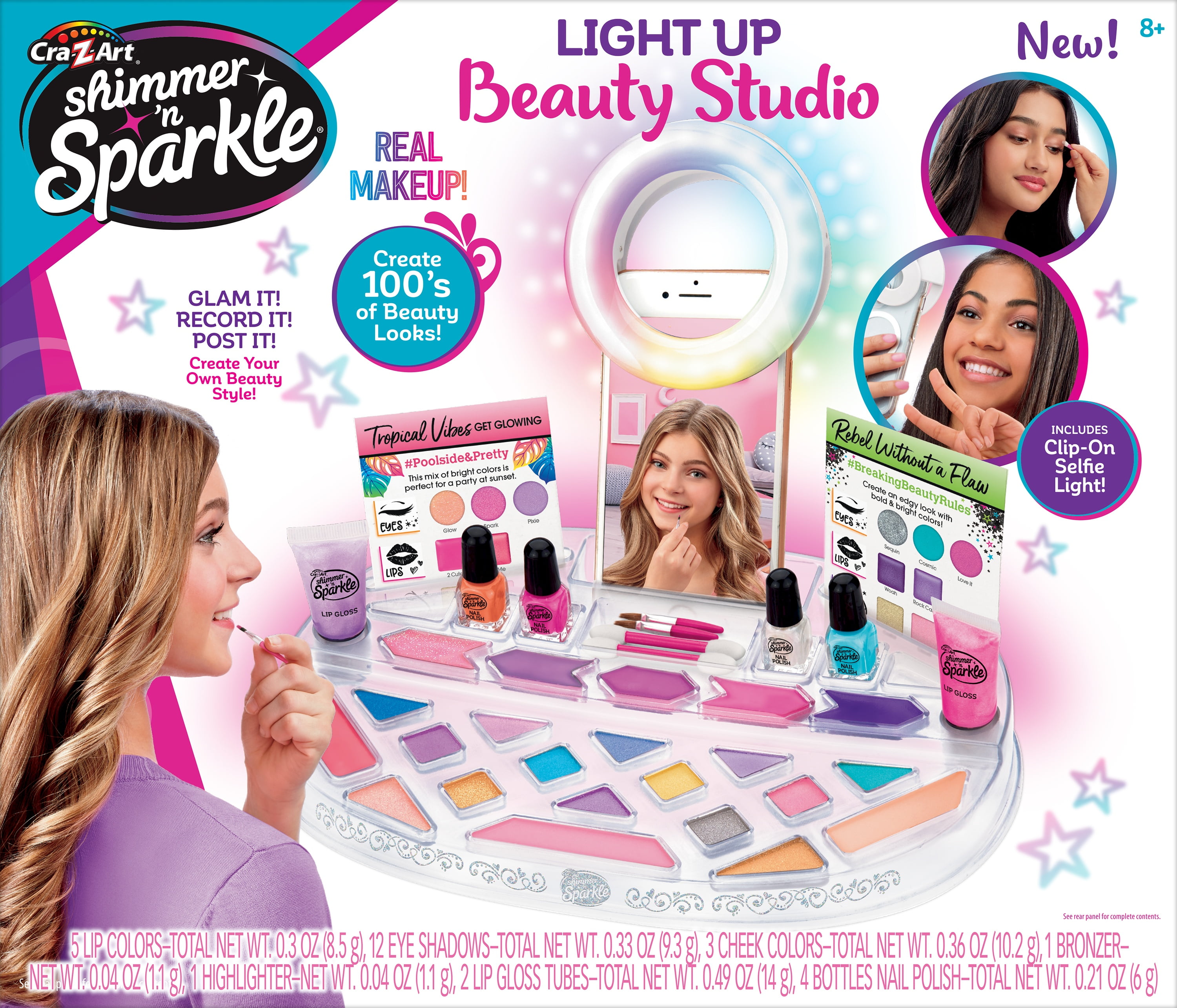 Cra-Z-Art Shimmer 'N Sparkle Light Up Beauty Studio- - Walmart.com