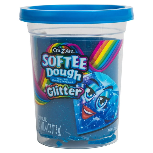 Cra-Z-Art Softee Dough Blue Glitter 4oz Play Dough, Unisex Child Ages 3 ...