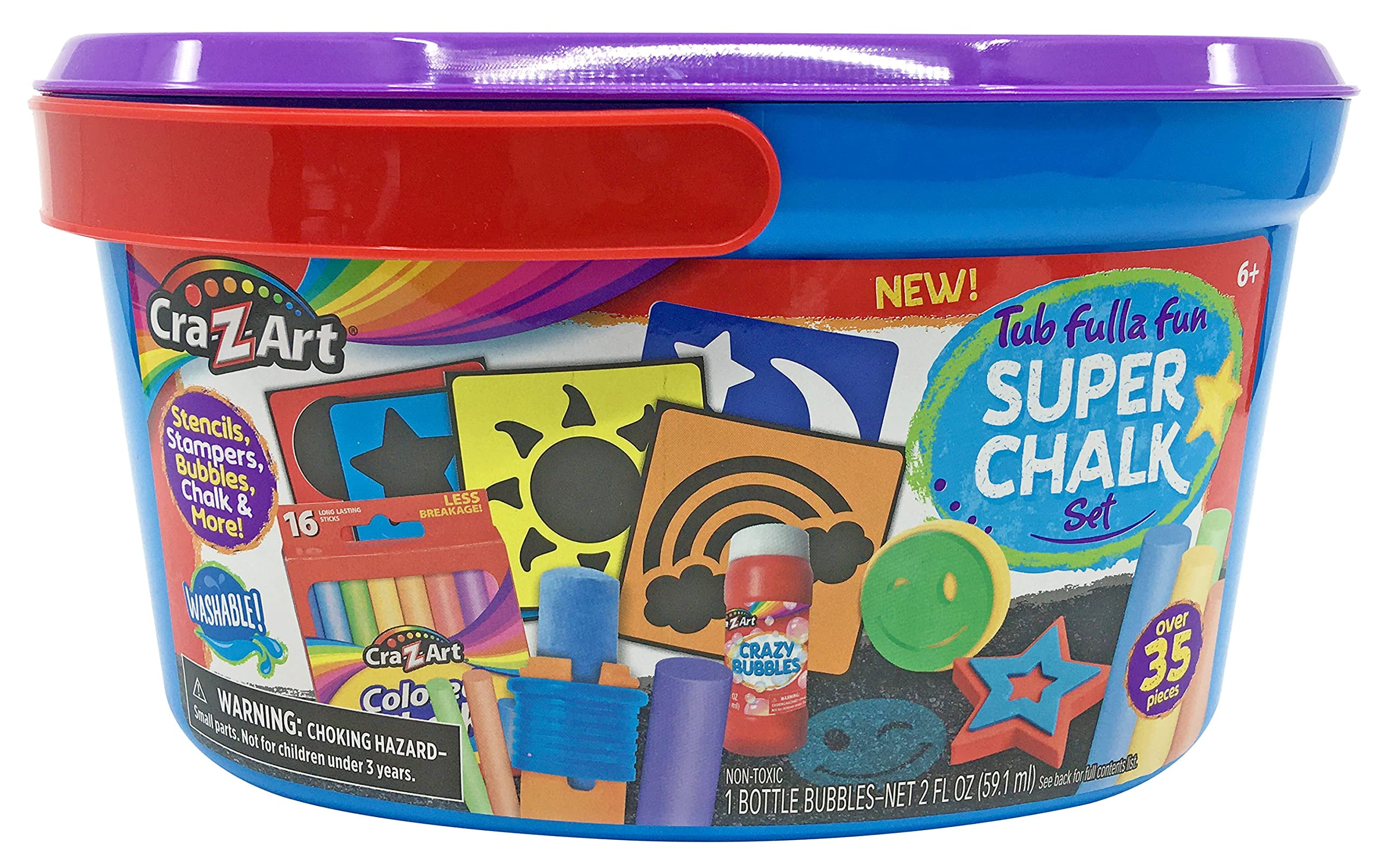 Cra-Z-Art Tub Fulla Fun Super Sidewalk Chalk Bucket - Walmart.com