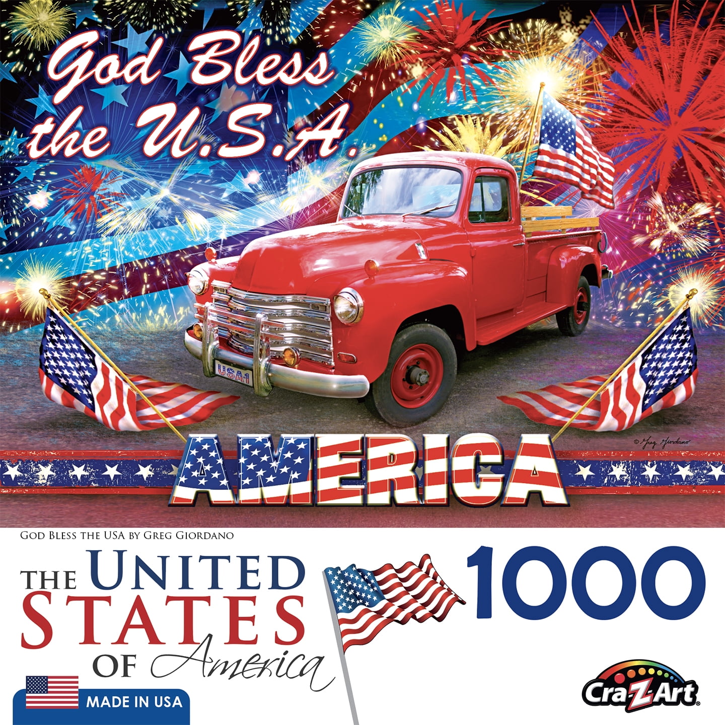 Cra-Z-Art USA 1000 Piece Jigsaw Puzzle - God Bless America - Walmart.com