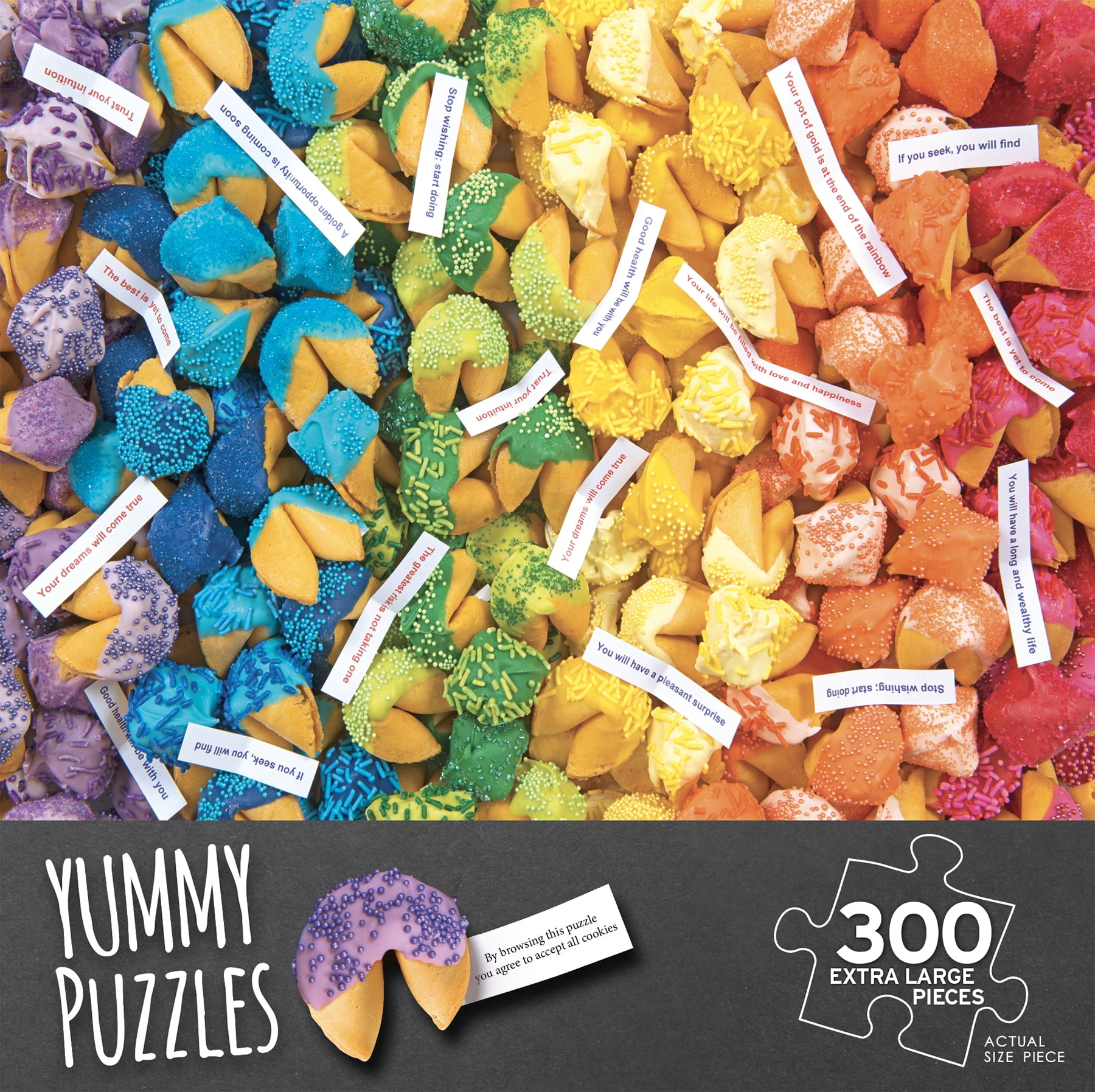 Cra-Z-Art Yummy 300 XL Piece Jigsaw Puzzle - Rainbow Fortune Cookies ...