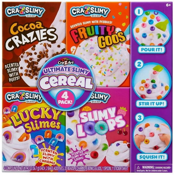 Cra-Z-Slimy Ultimate Slimy Cereal 4-Pack Set - Walmart.com