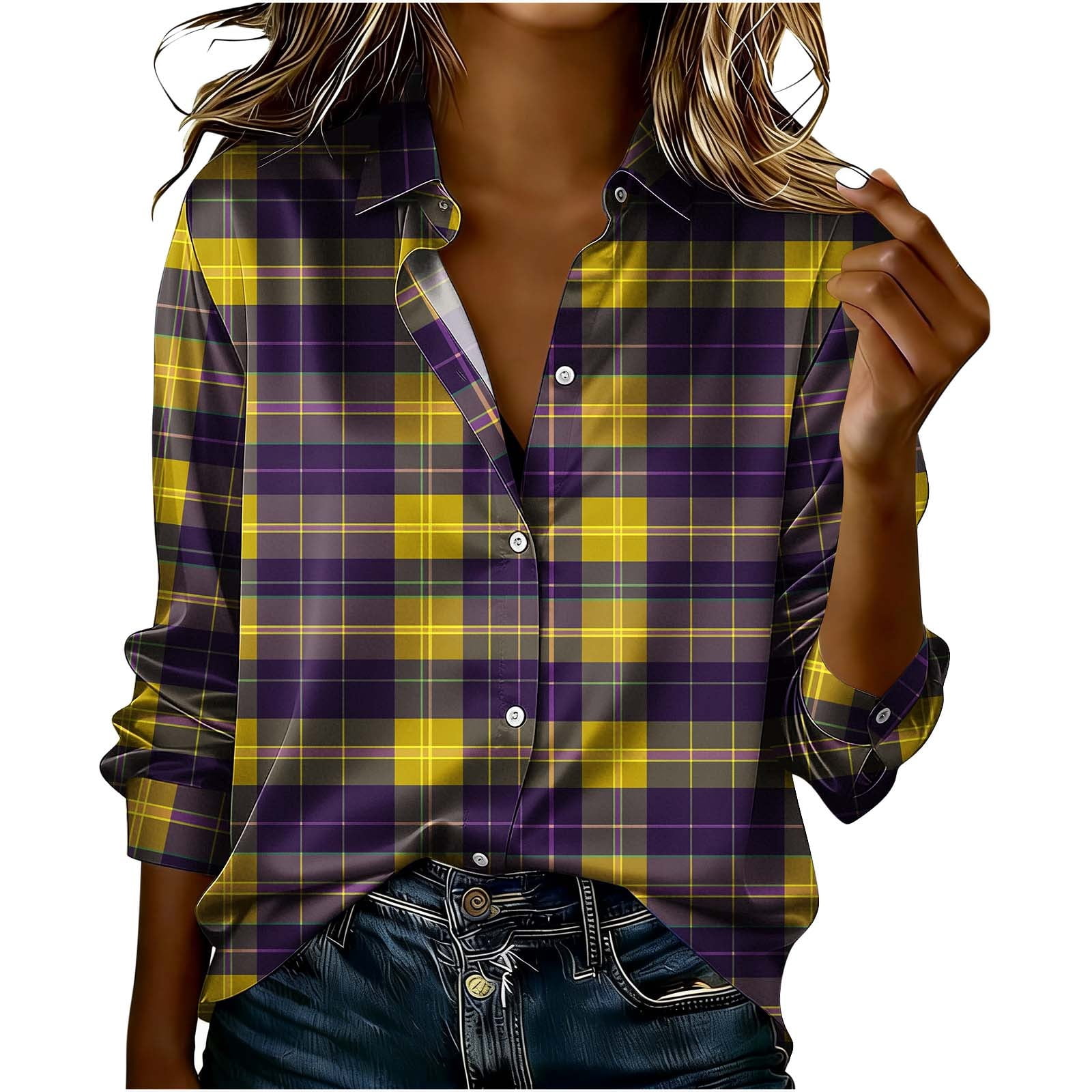 Craaazy Button Down Shirts for Women Carnival Party Prints Multi-color ...