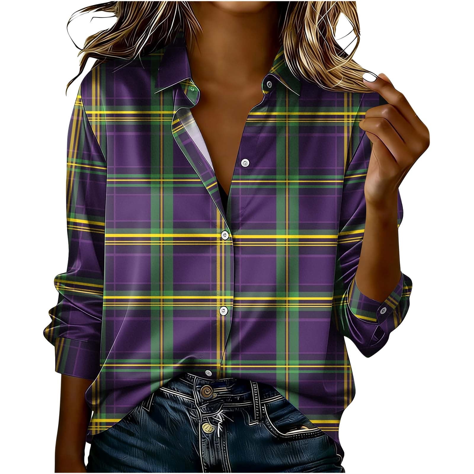 Craaazy Button Down Shirts for Women Carnival Party Prints Multi-color ...