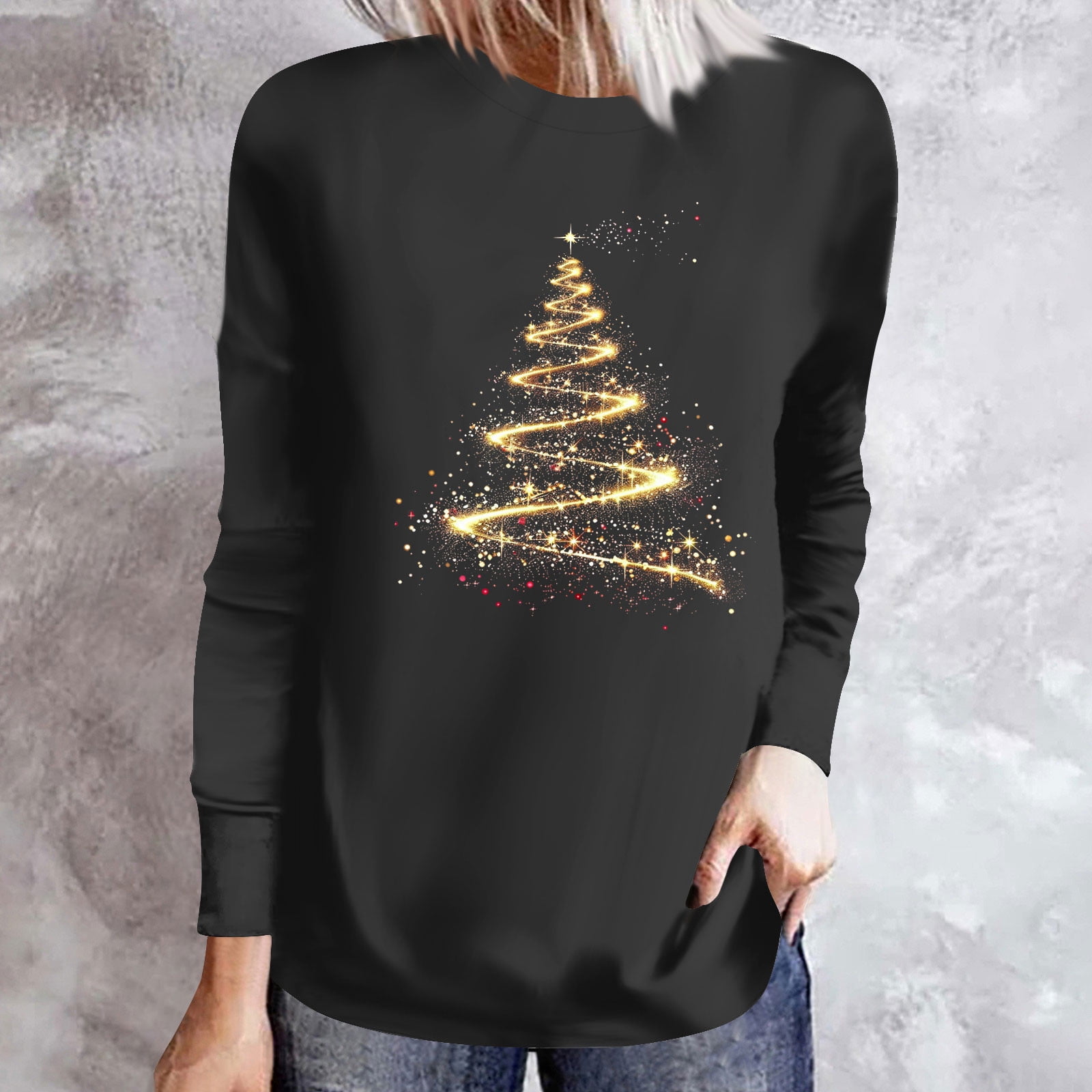 Craaazy Christmas Shirts for Women Trendy Shining Christmas Tree ...