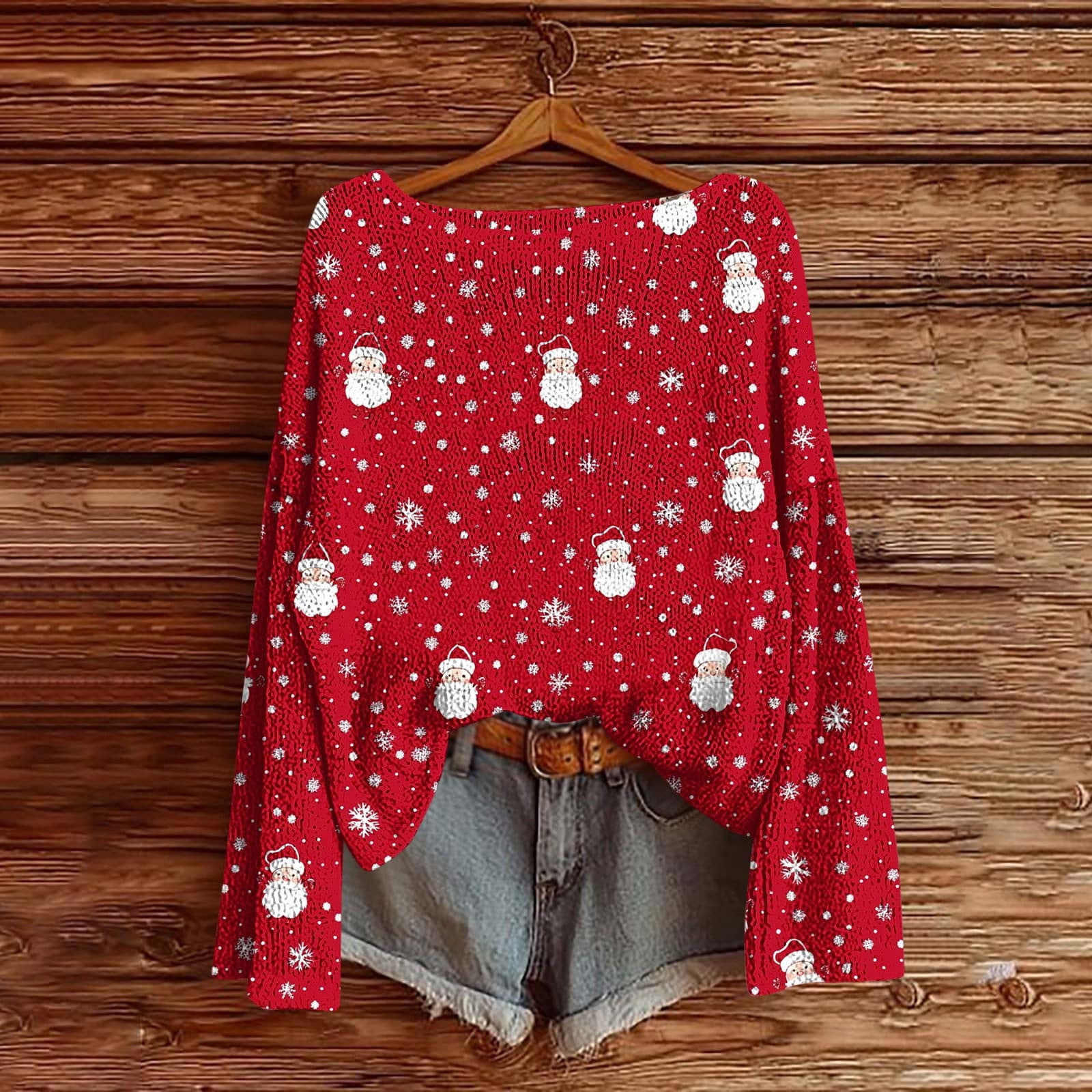 Craaazy Christmas Sweaters for Women Knitted Fall Winter Xmas Print ...