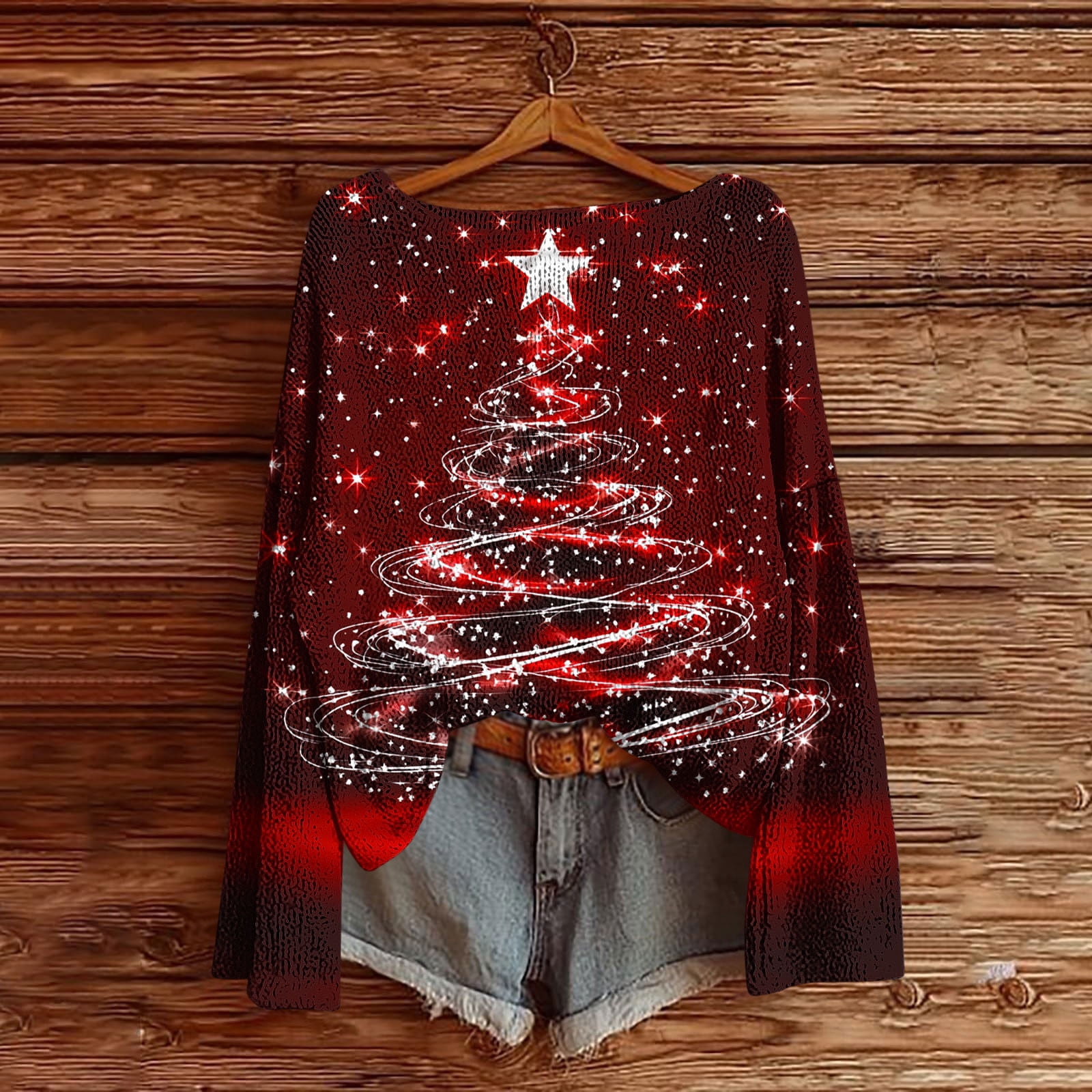 Craaazy Christmas Sweaters for Women Knitted Fall Winter Xmas Print ...